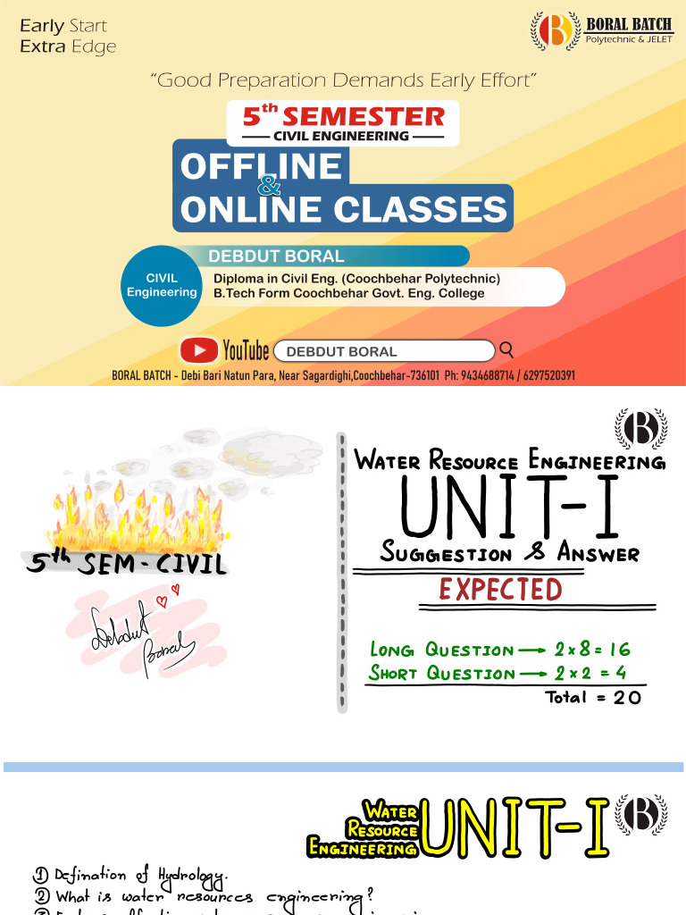 5th SEM DCE Water Resource Engg Unit-1 | PDF