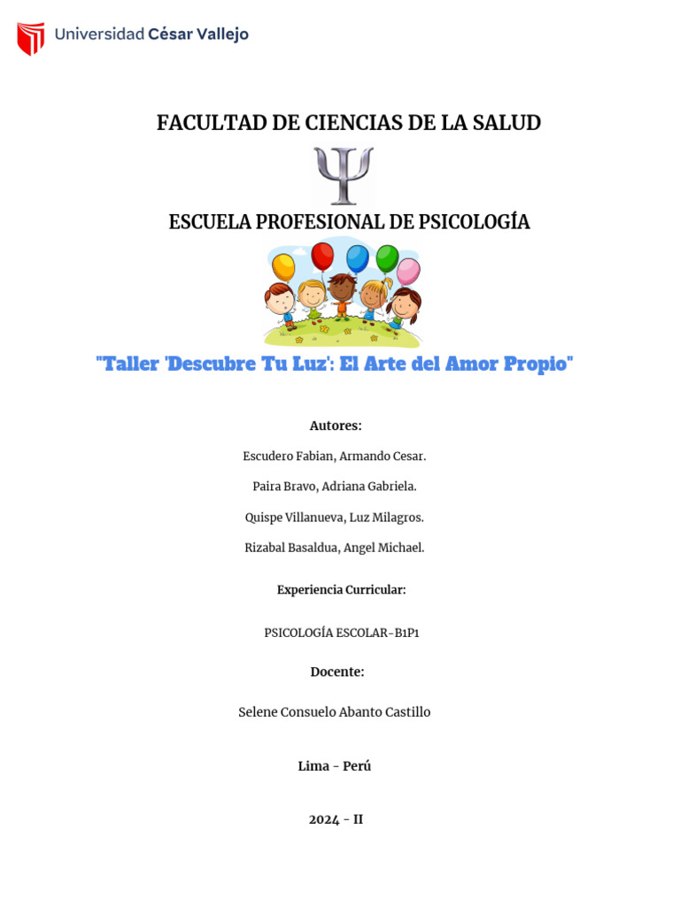 Taller de Amor Propio para Adolescentes | PDF | Autoestima | Las emociones