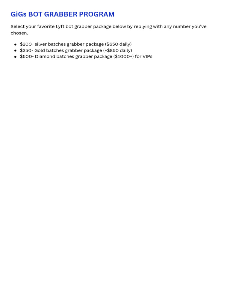 Gigs Bot Grabber Program | PDF