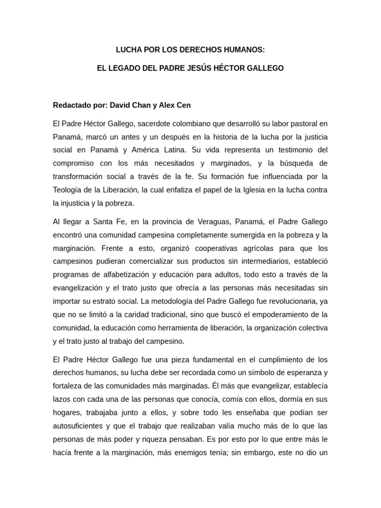 Padre Jesús Héctor Gallego | PDF