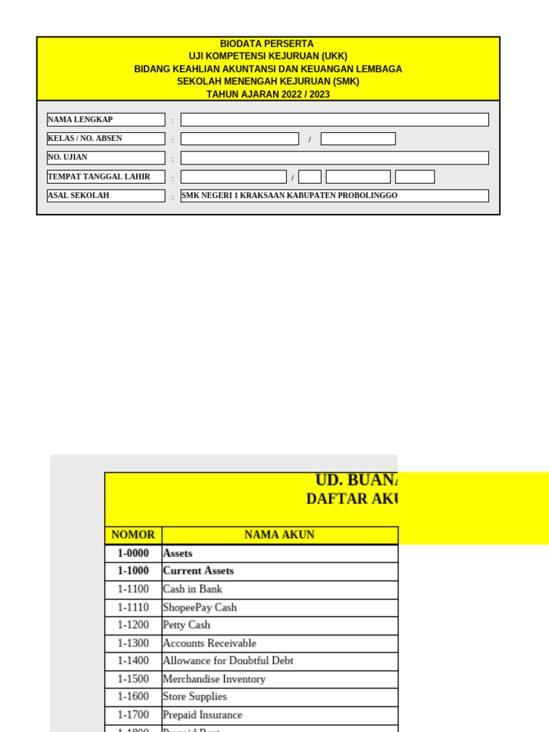 Lembar Kerja Ukk Sesi 1 Revisi | PDF | Debits And Credits | Expense