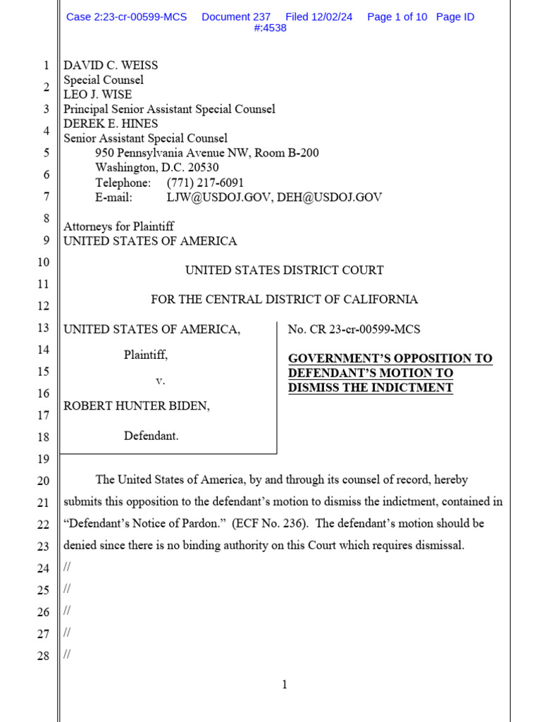 Gov Uscourts Cacd 907805 237 0 | PDF | Prosecutor | Pardon
