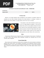Atividade Adaptada Atmosfera Da Terra Ciencias | PDF | Atmosfera | Terra