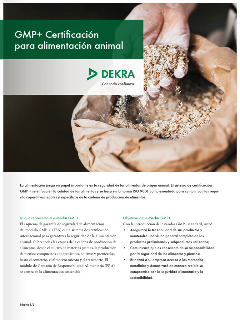 Certificación GMP+ para Alimentación Animal | PDF | Calidad (comercial ...