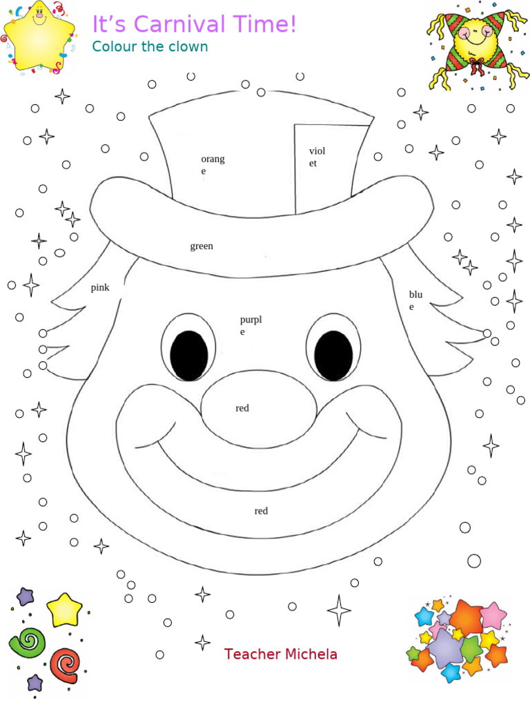 Carnival Clown Coloring Page | PDF