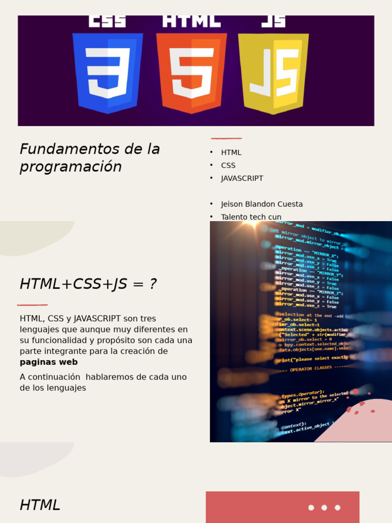 Fundamentos de HTML, CSS y JavaScript | PDF | HTML | Red mundial