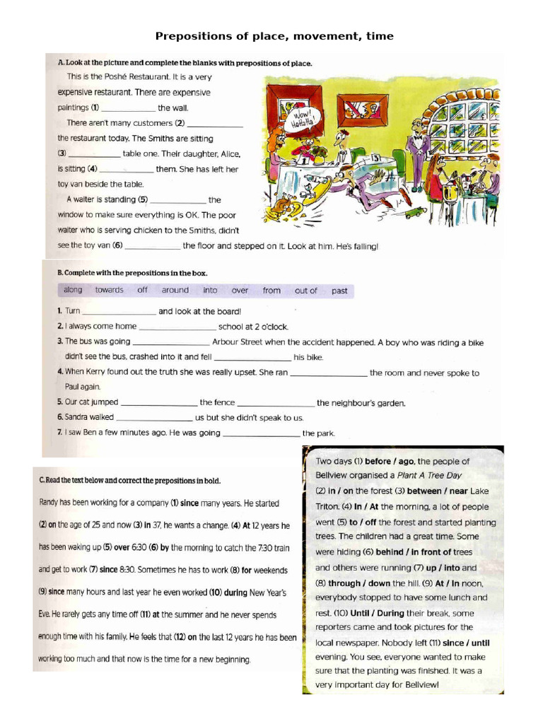 Prepositions: Place, Movement, Time Guide | PDF