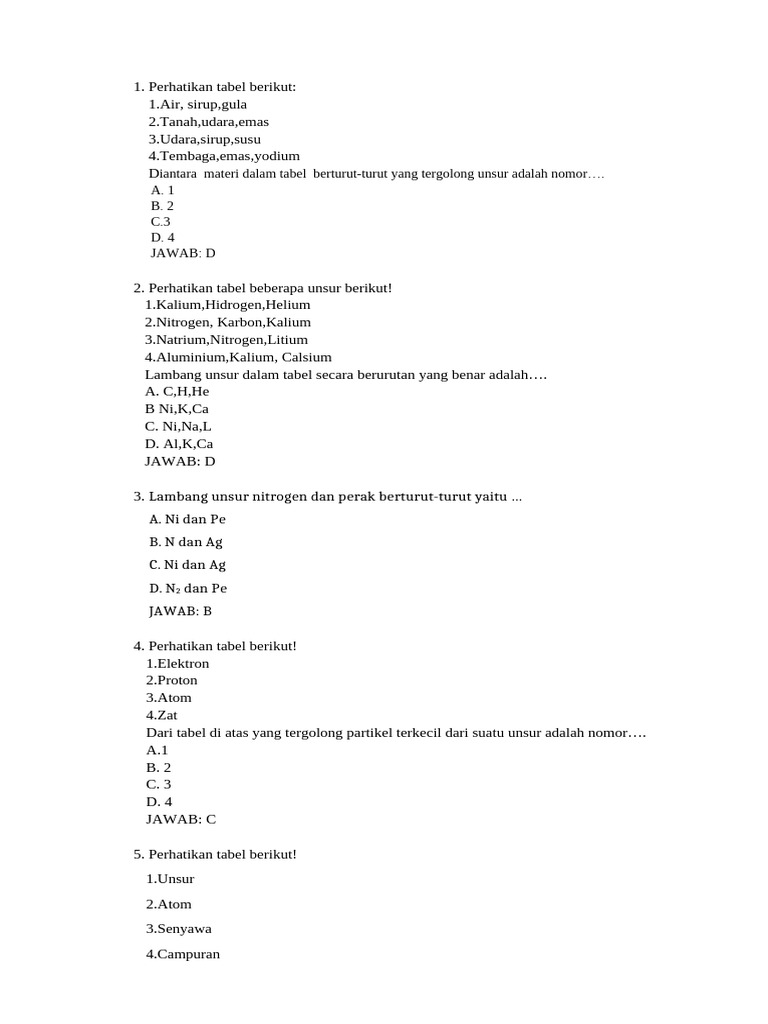 Soal Ipa Semt 5 Sas Tanpa Coding | PDF