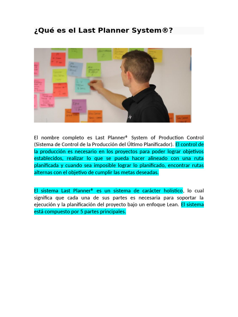 Qué Es El Last Planner System | PDF | Planificación