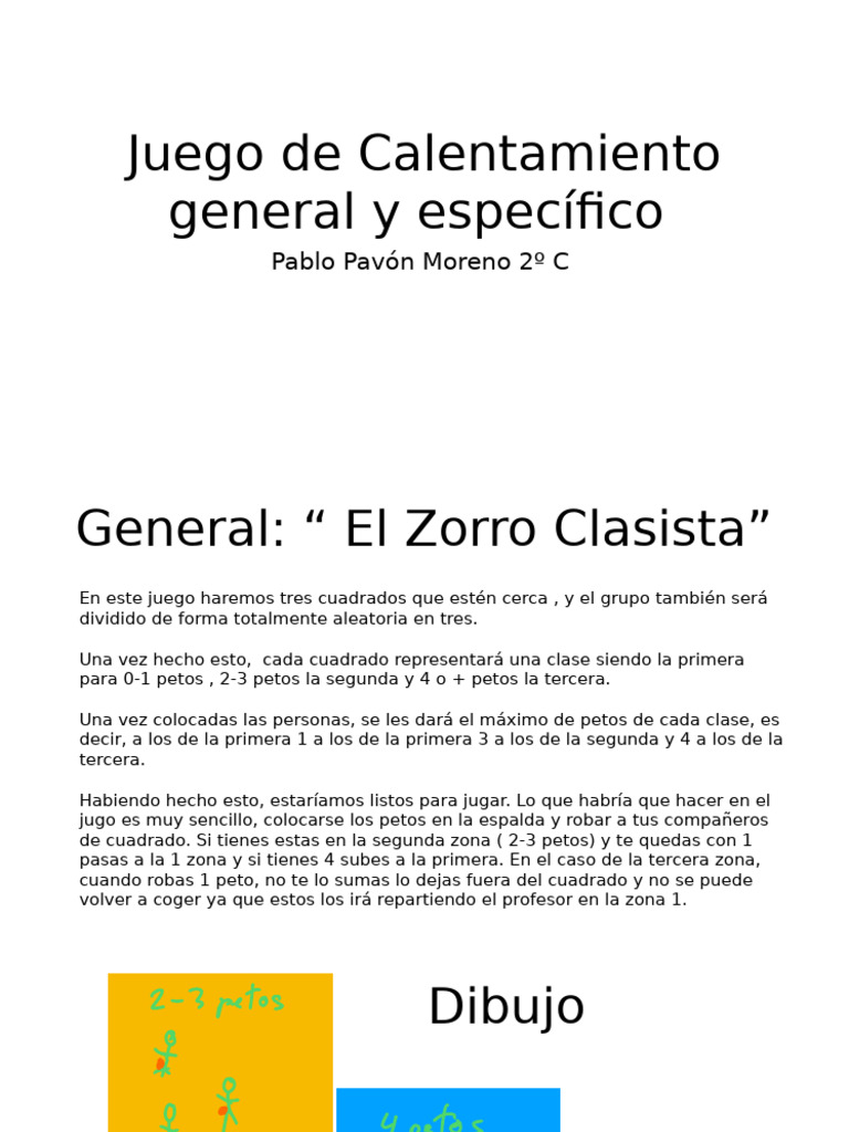 Juego Calentamiento General | PDF