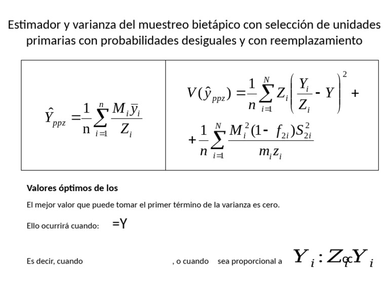 Estimador y Varianza - Probabilidades Desiguales - Con - Reemplazamiento | PDF