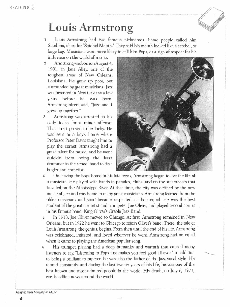 Activity_Louis Armstrong_Page 1 | PDF | Jazz