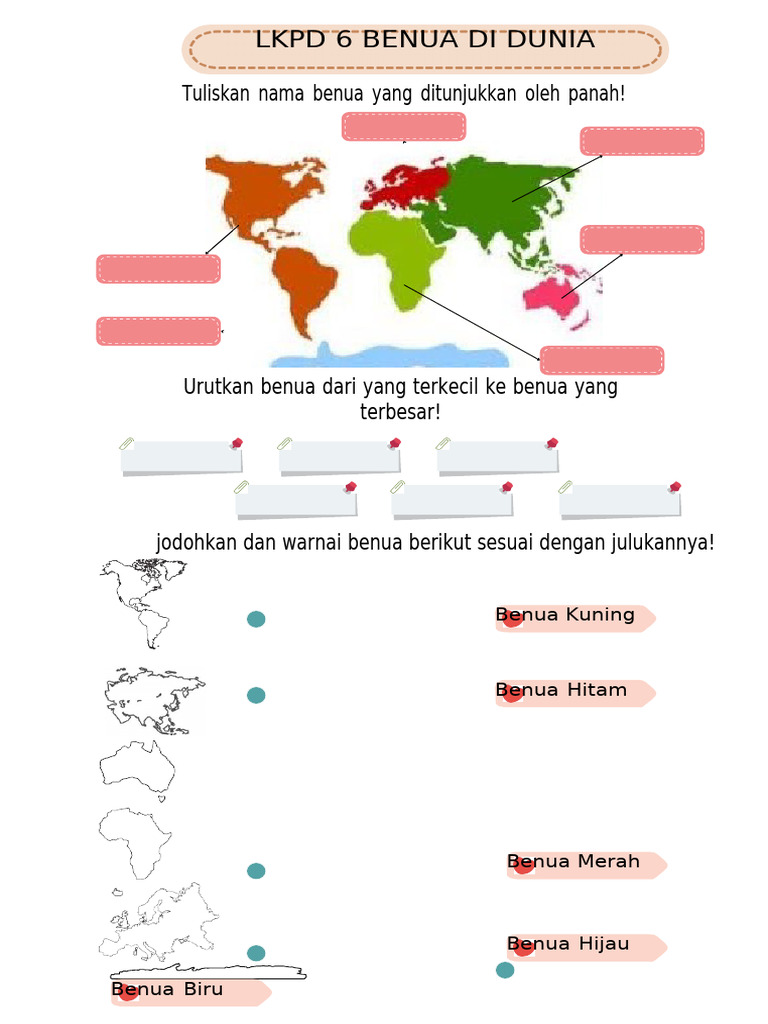 Aktivitas Belajar 6 Benua Dunia | PDF