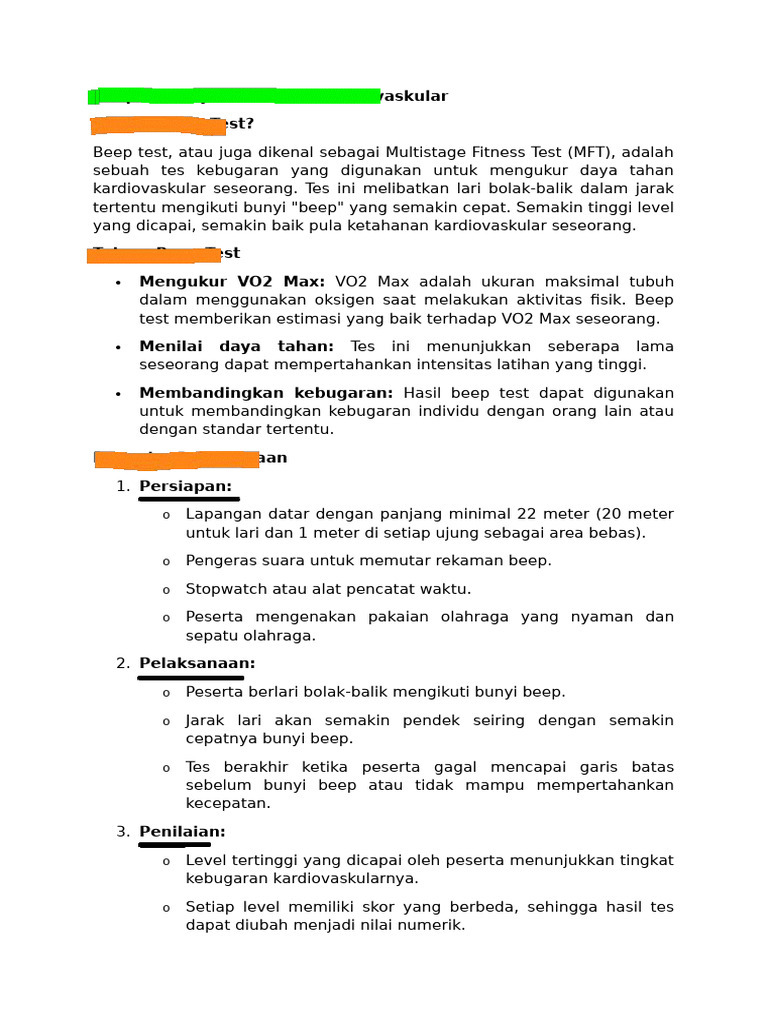 BLEEP TEST (1) | PDF