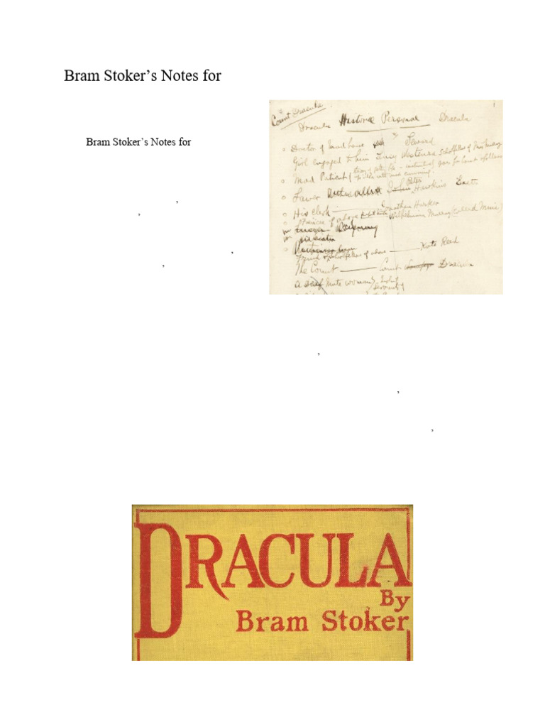 Stokers-Notes-syllabus | PDF | Dracula | Bram Stoker