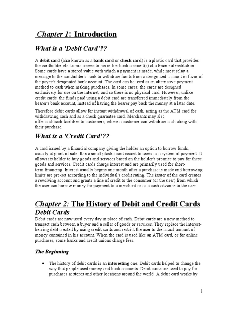 Debit and Credit Card - Edited | PDF | Debit Card | Credit Card