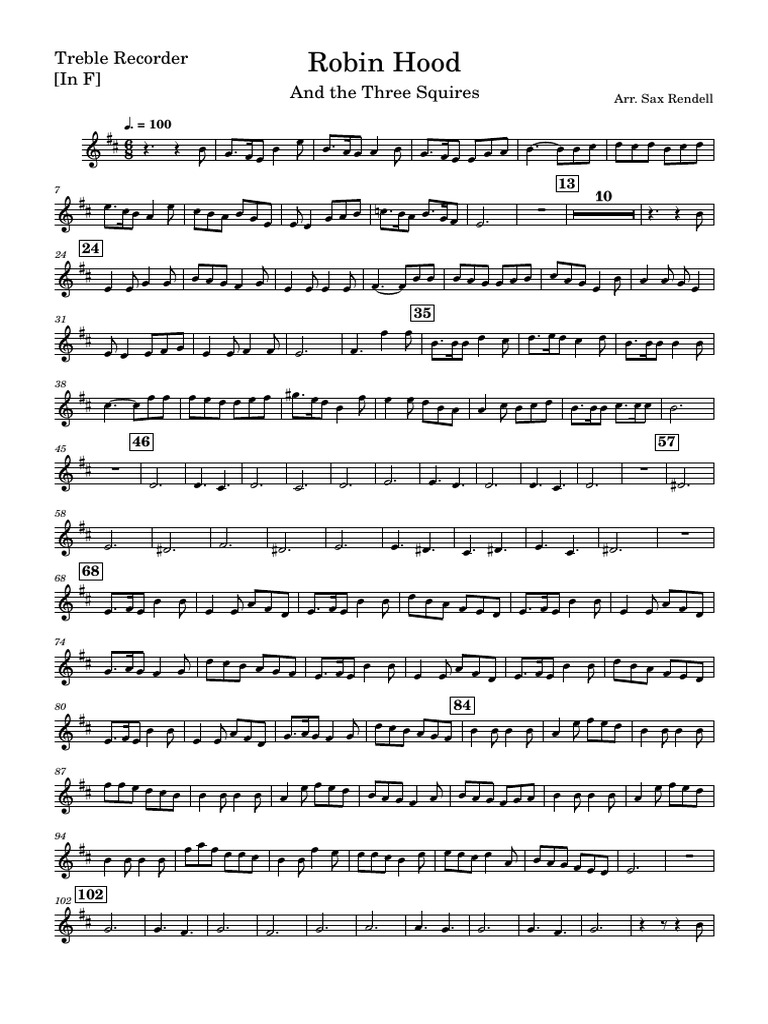 Robin Hood Draft 2-Treble - Recorder | PDF