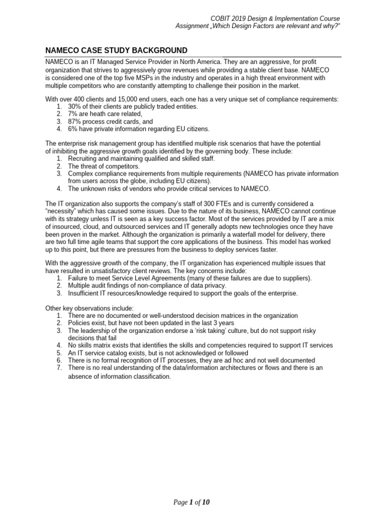 CDI2_Assign_DesignFactors_V1.0 | PDF | Regulatory Compliance | Risk