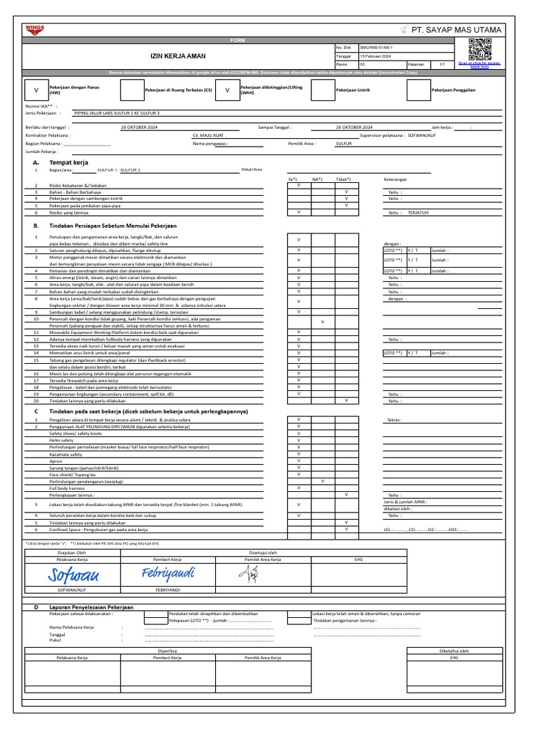 Ika Jsa - Piping Labs Sulfur 1 Ke Sulfur 3 20.10.2024 | PDF