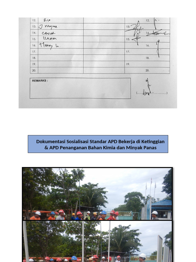 Dokumentasi Sosialisasi Standar APD Bekerja Di Ketinggian | PDF
