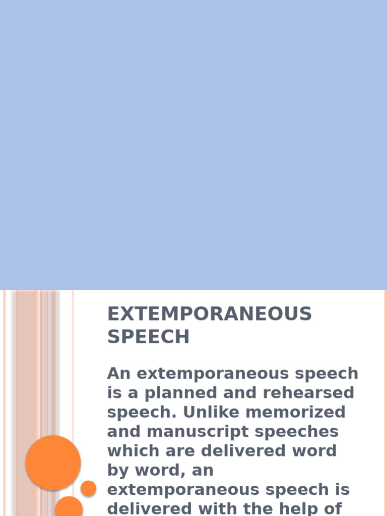 Extemporaneous Speech Guide: Tips & Outline | PDF | Speech | Cognitive ...