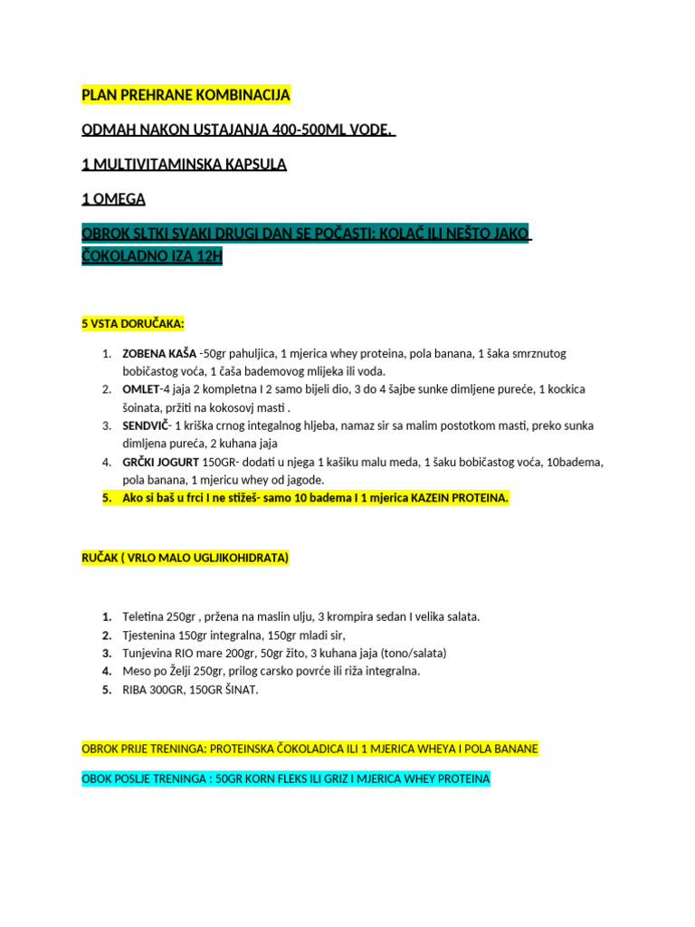 Pro3 Plan Prehrne 1 | PDF