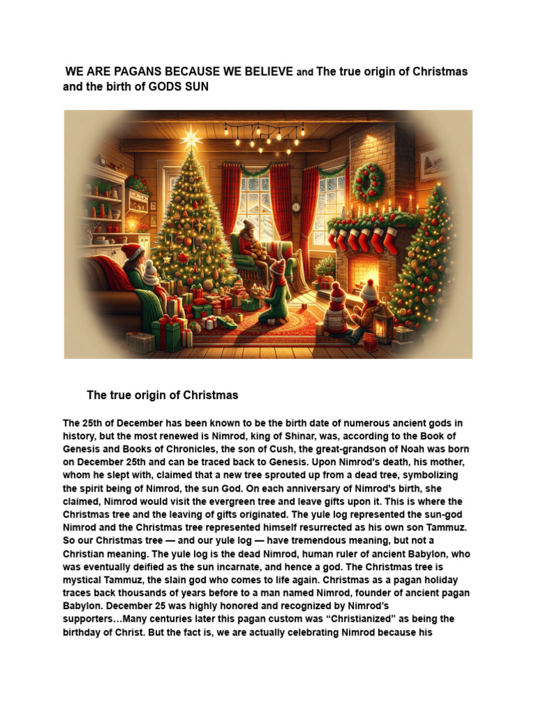 Origins of Christmas: Nimrod and Paganism | PDF | Solar Deity | Christmas