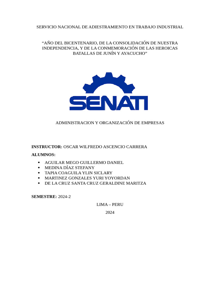 Caratula Senati | PDF