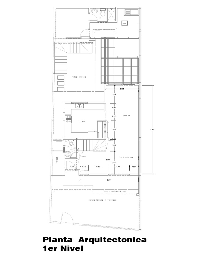 Planta Arq 1er Nivel Con Medidas | PDF