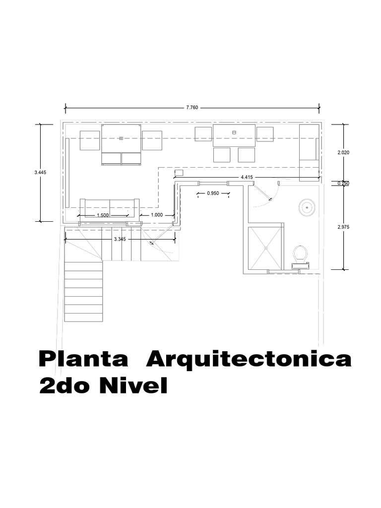 Planta Arq 2do Nivel Con Medidas | PDF