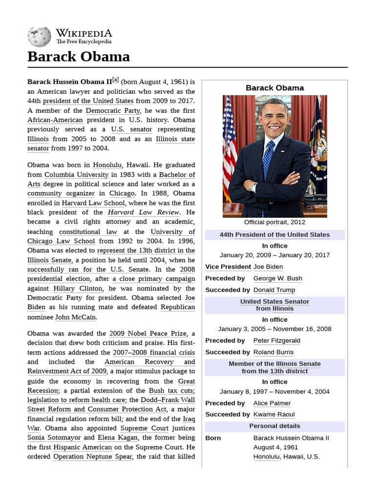 Barack Obama | PDF | Barack Obama