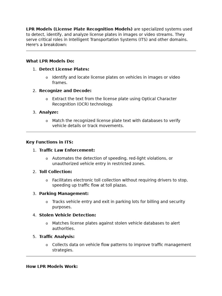 LPR Models | PDF | Deep Learning | Optical Character Recognition