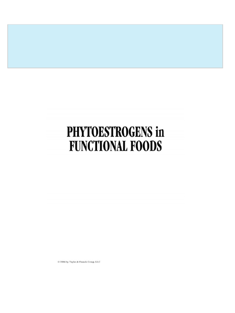 Phytoestrogens In Functional Foods 1st Edition Fatih Yildiz (Editor ... Phytoestrogens In Functional Foods 1st Edition Fatih Yildiz (Editor ...