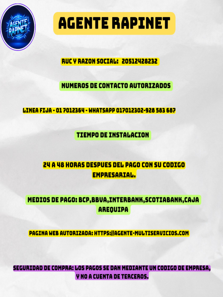 Información para Agentes Rapinet | PDF | Economias