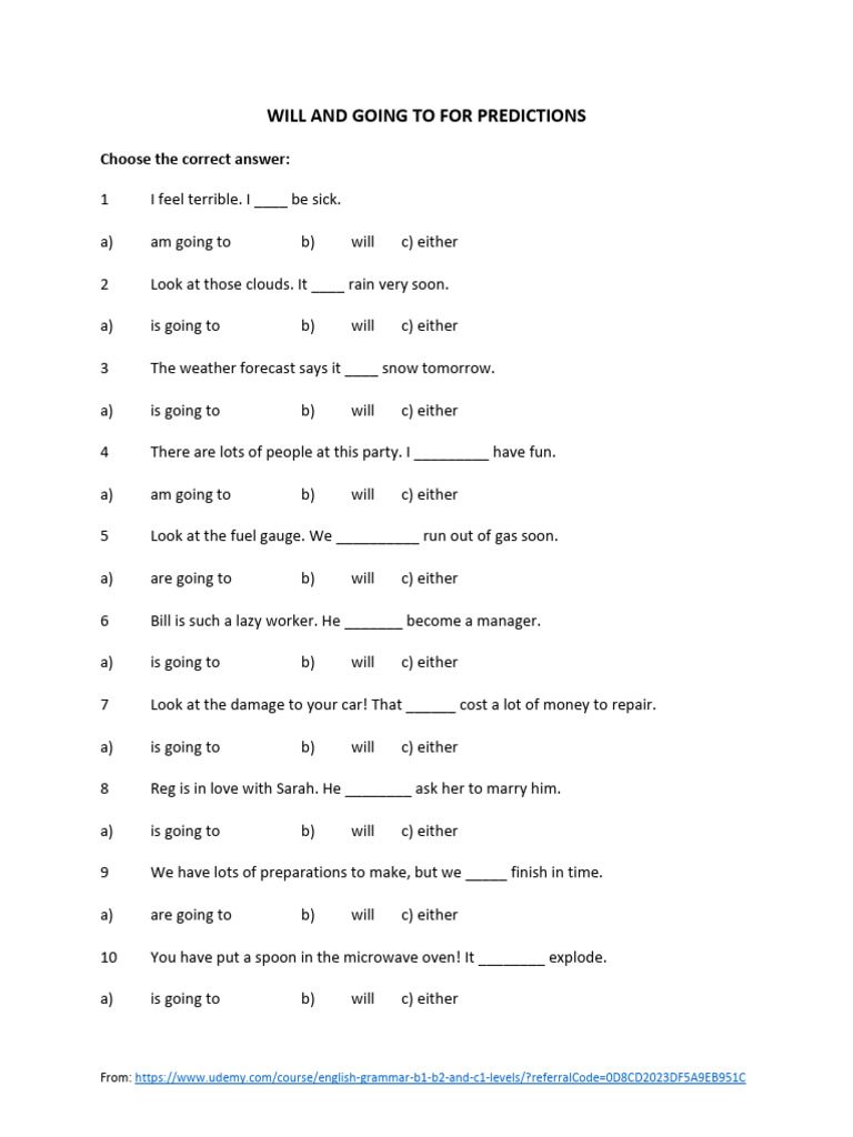 1 Will Going To Predictions | PDF
