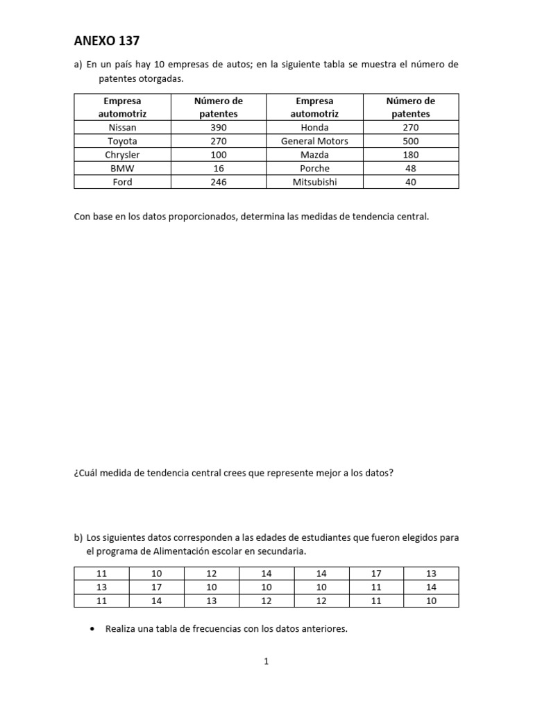 IMPRESOS DE ANEXOS 137 Al 139 3º DE SEC | PDF | Mediana