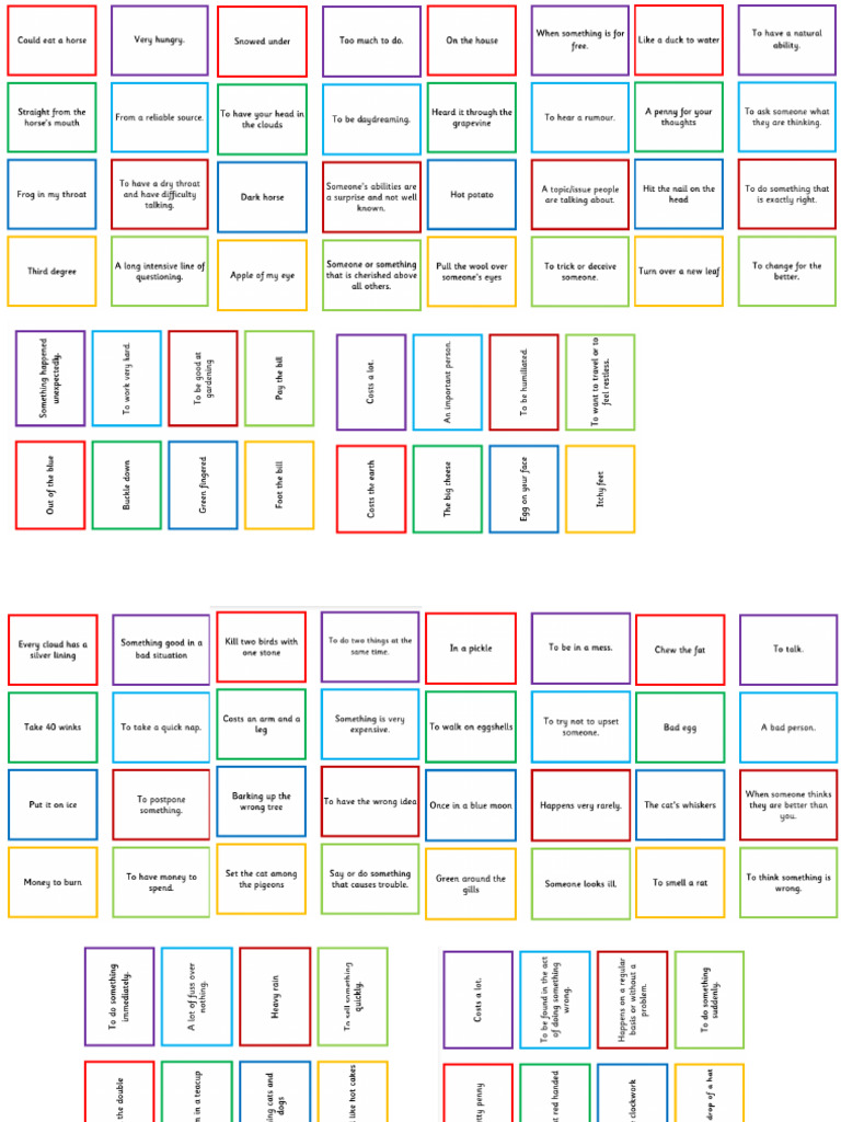 Print Idioms Card | PDF
