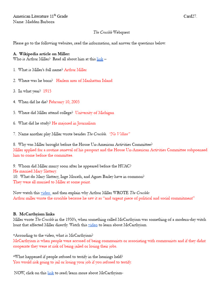 Madden Barboza - Crucible Webquest 2023 L2 | PDF | Witch Trials