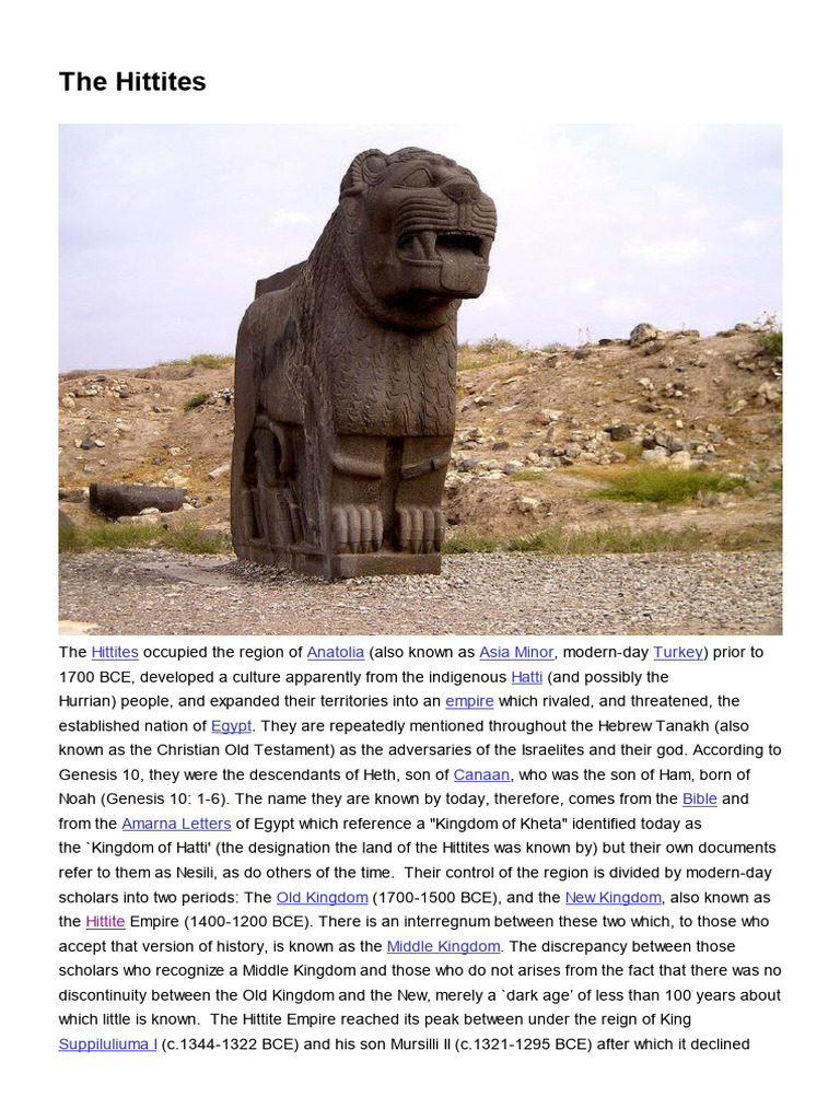The Hittites - Ancient History Encyclopedia | PDF | Hittites | Akhenaten