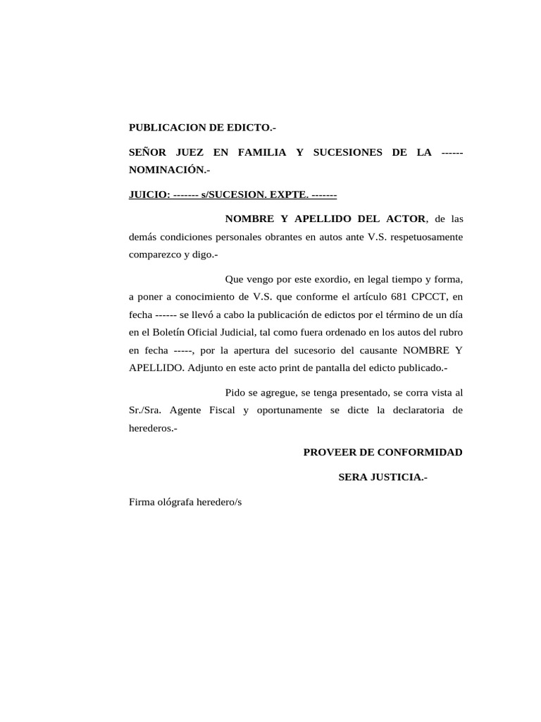 4 - Publicación de Edicto - Adjunto | PDF