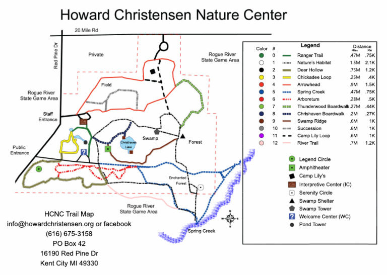 HCNC Trail Map and Locations Guide | PDF
