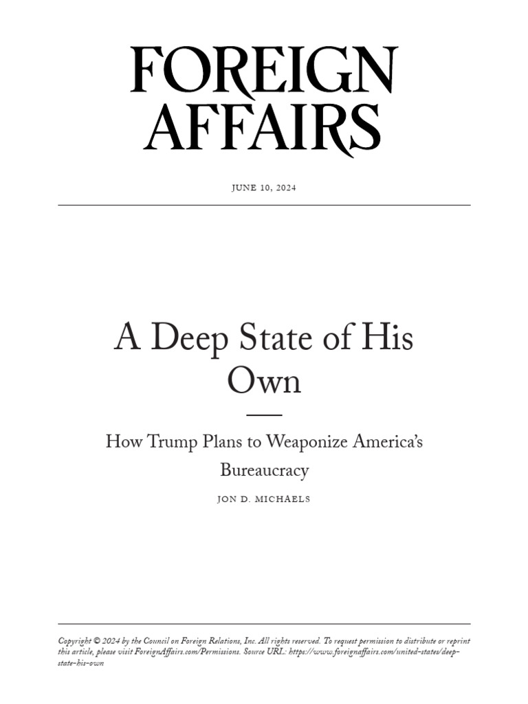 A Deep State of His Own 2024 06 10 10 00 | PDF | Donald Trump ...