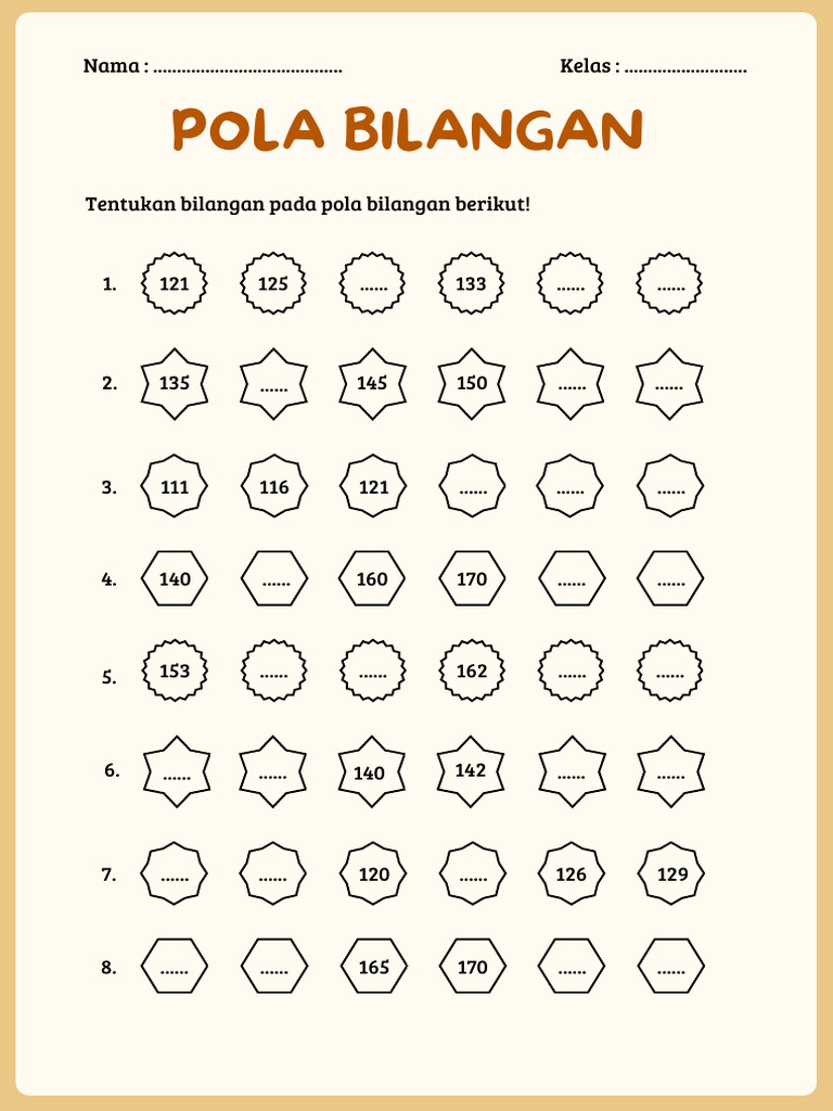 Pola Bilangan Lembar Kerja Putih Coklat - 20241203 - 080734 - 0000 | PDF