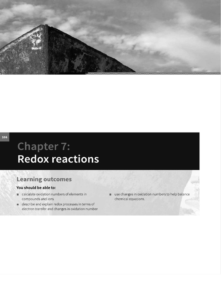 Chemistry-redox Equations Notes | PDF