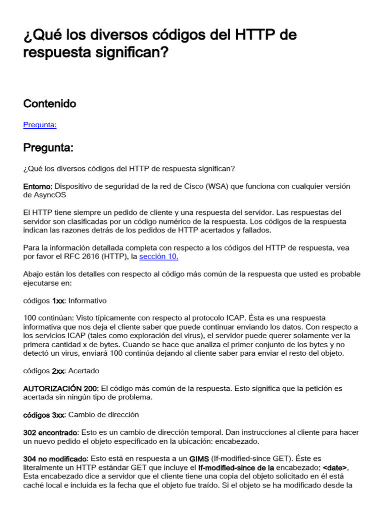 Codigos de Estado de Respuesta Http-2 | PDF | Protocolos de capa de ...