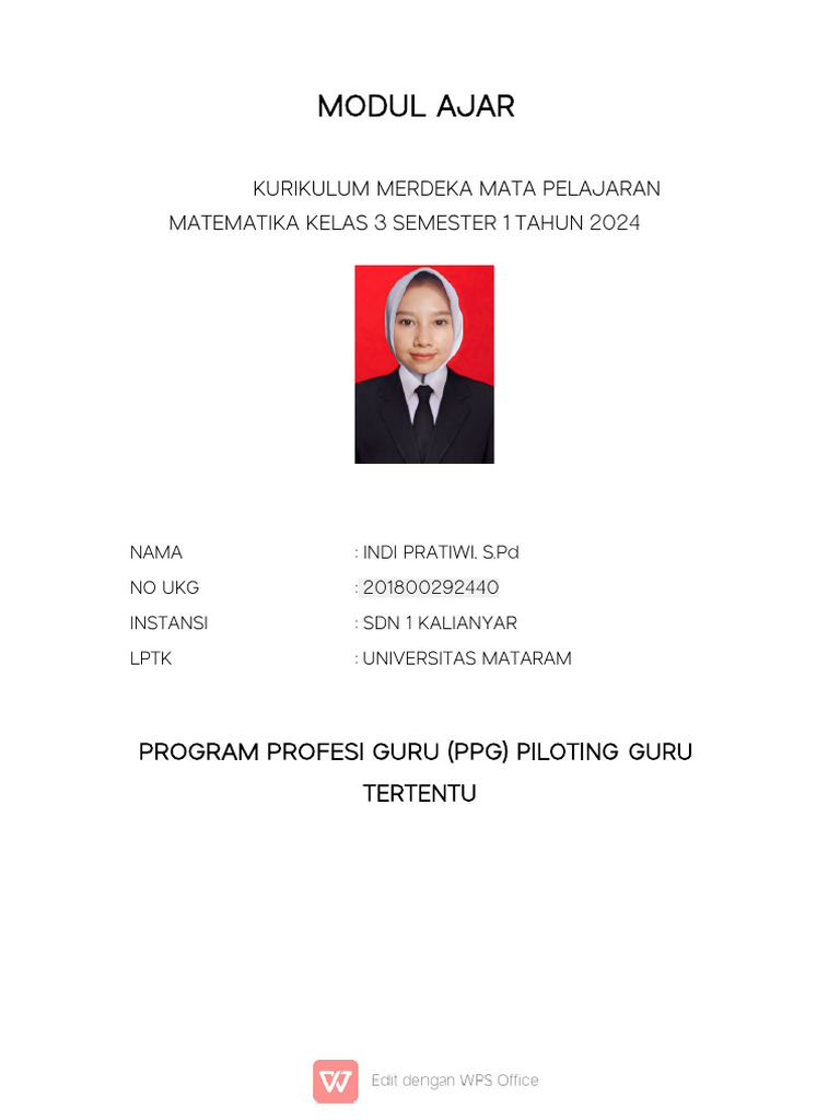 Perangkat Pembelajaran - Indi Pratiwi - E4E12414461 | PDF