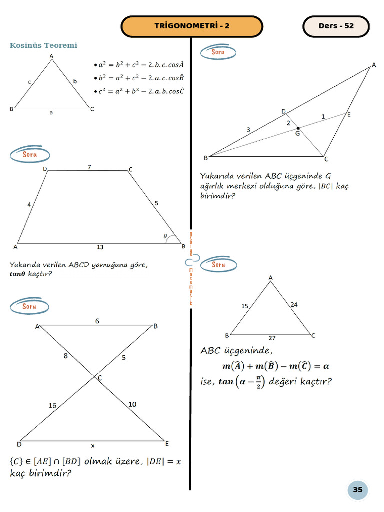 10 - Kosinüs Teoremi | PDF
