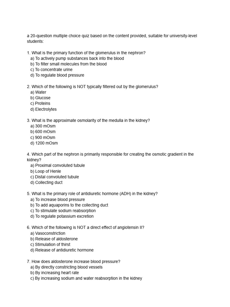 Nephrology and Cardiology With Solutions (Make A Copy) | PDF ...