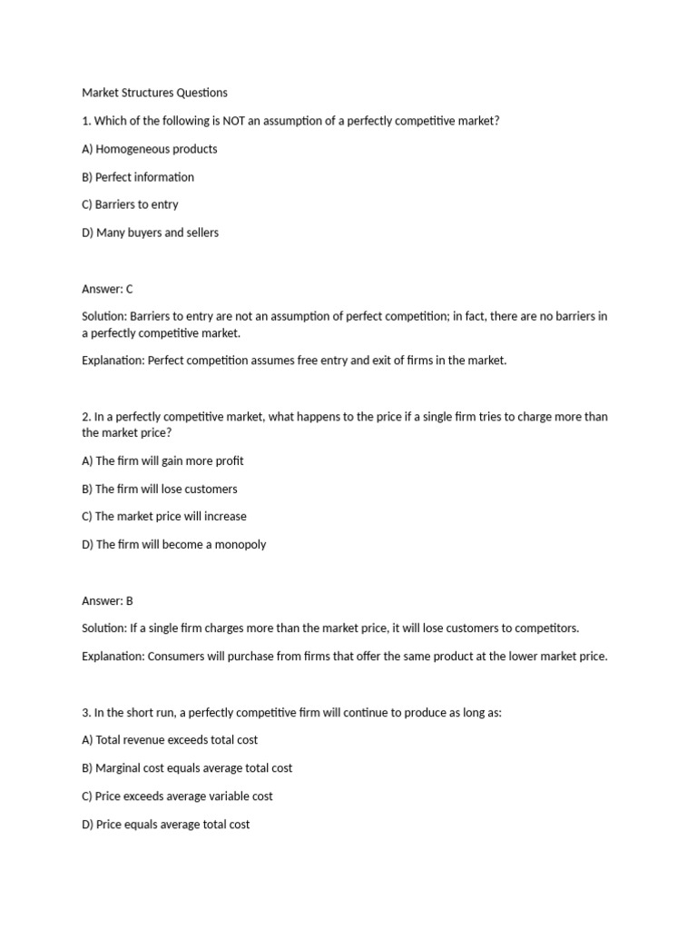 Market Structures and Profit Maximization | PDF | Monopoly | Perfect ...