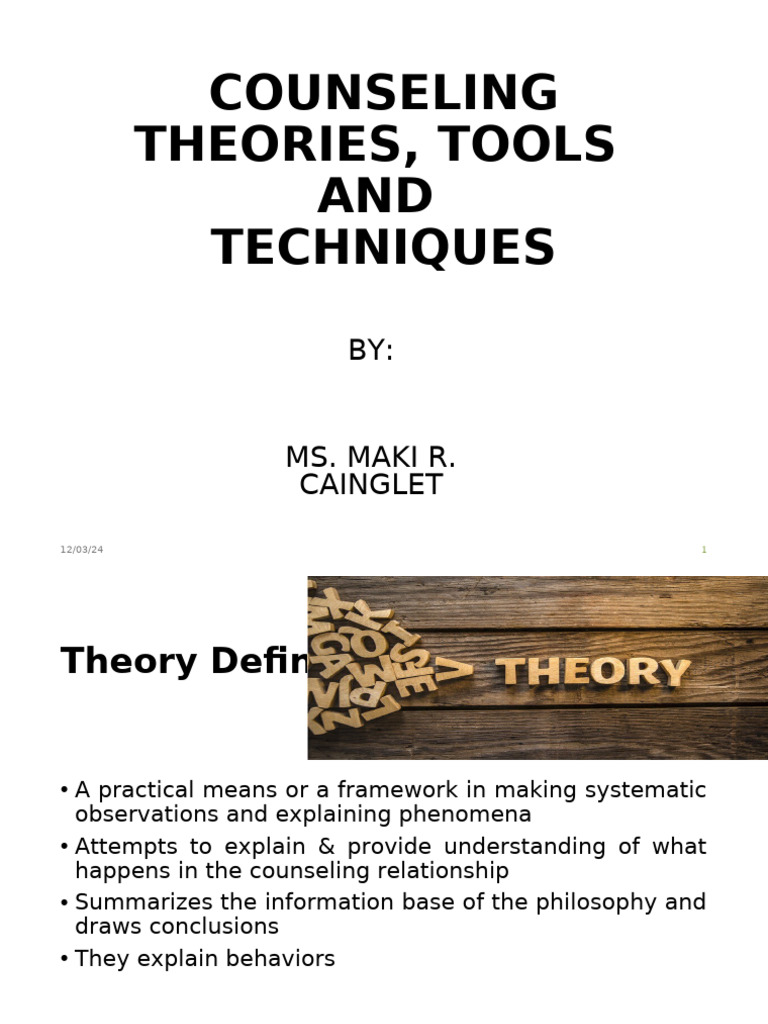 Counseling Theories and Techniques Overview | PDF | Id | Psychotherapy